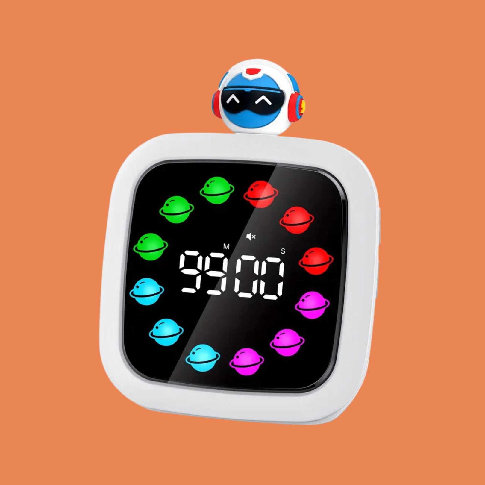 Rechargeable 99-Minute Visual Timer - Robot Head & Planet Dial | MAKES ...